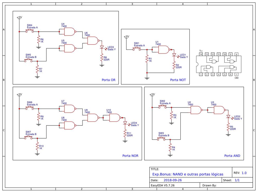 Prática de circuitos combinacionais e sequenciais
