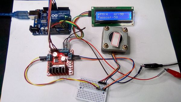 Rotacionando motor de passo com Arduino e display LCD I2C