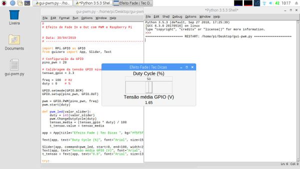 Utilizando PWM para controlar LED no Raspberry Pi com Guizero